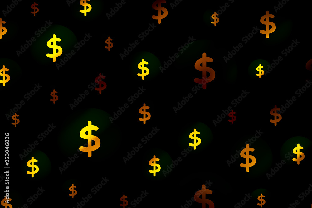 dark background with dollar currency symbol 3D illustration Stock ...