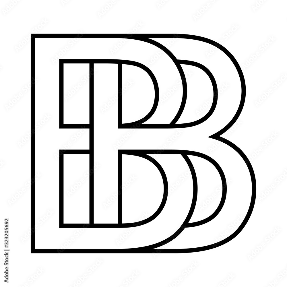 Logo sign bb icon sign two interlaced letters b vector logo bb, first ...