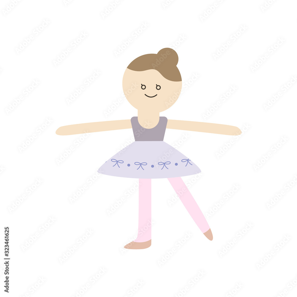 Cute Ballet Girl, Ballerina Vector Illustration Stock Vector | Adobe Stock