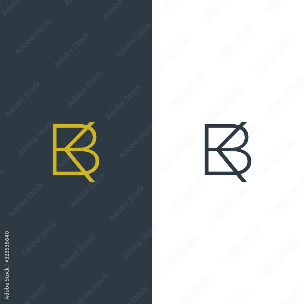 initial letter BK Letter Simple Premium Logo Design template. Stock ...