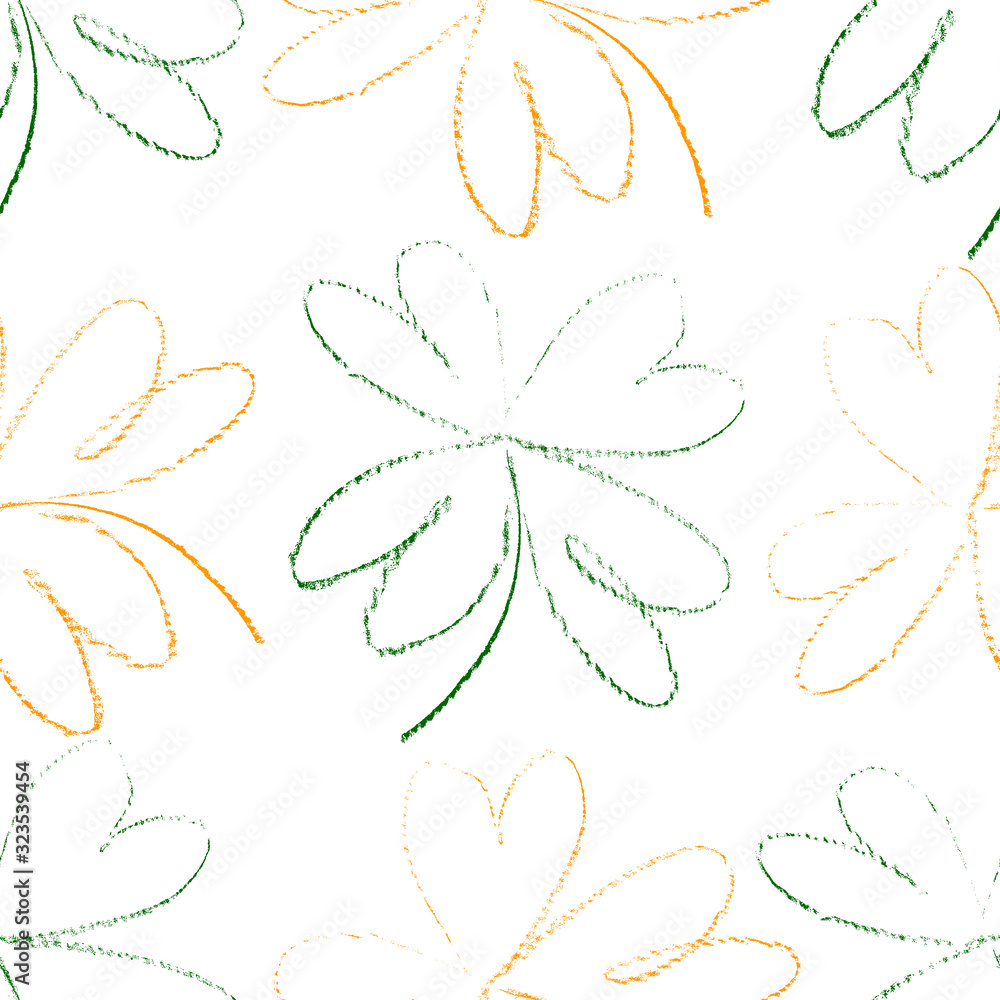 Green seamless clover vector pattern for St. Patrick's Day. Seamless ...