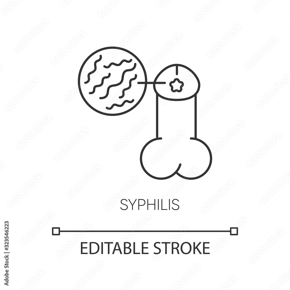 Syphilis pixel perfect linear icon. Thin line customizable illustration ...