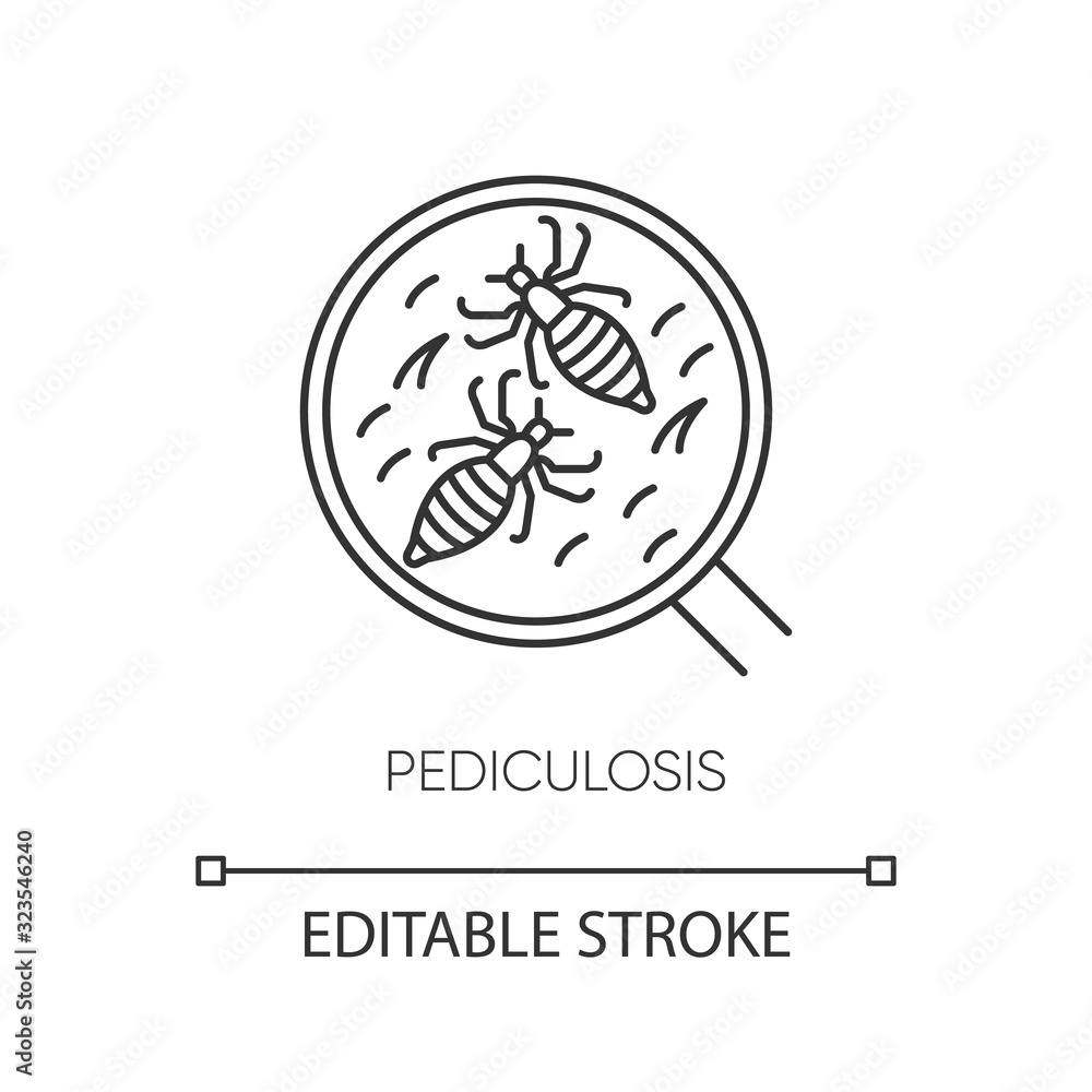 Pediculosis pixel perfect linear icon. Thin line customizable ...