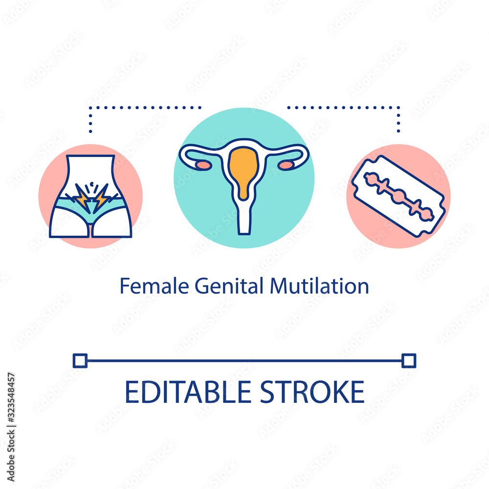 Image vectorielle Stock Female genital mutilation concept icon. Human ...