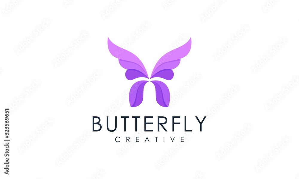 purple butterfly logo modern animal template Stock Vector | Adobe Stock