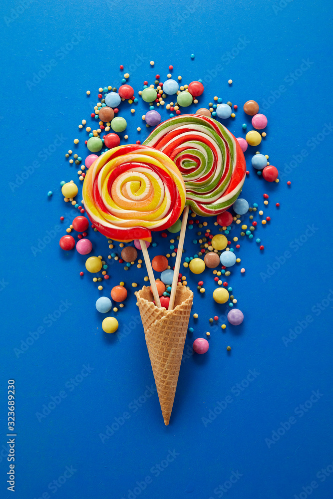 Colorful festive party background with candy Stock Photo | Adobe Stock