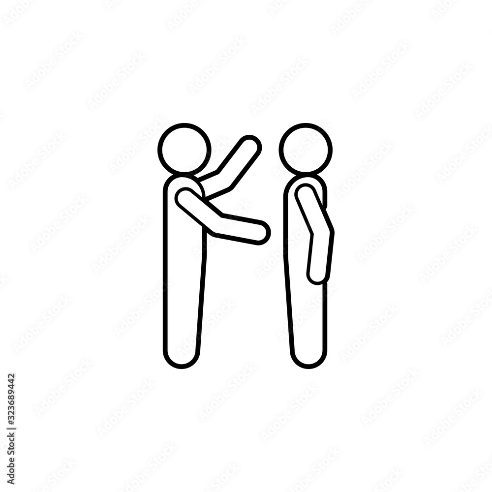 explain to the employee icon. Simple thin line, outline vector of ...