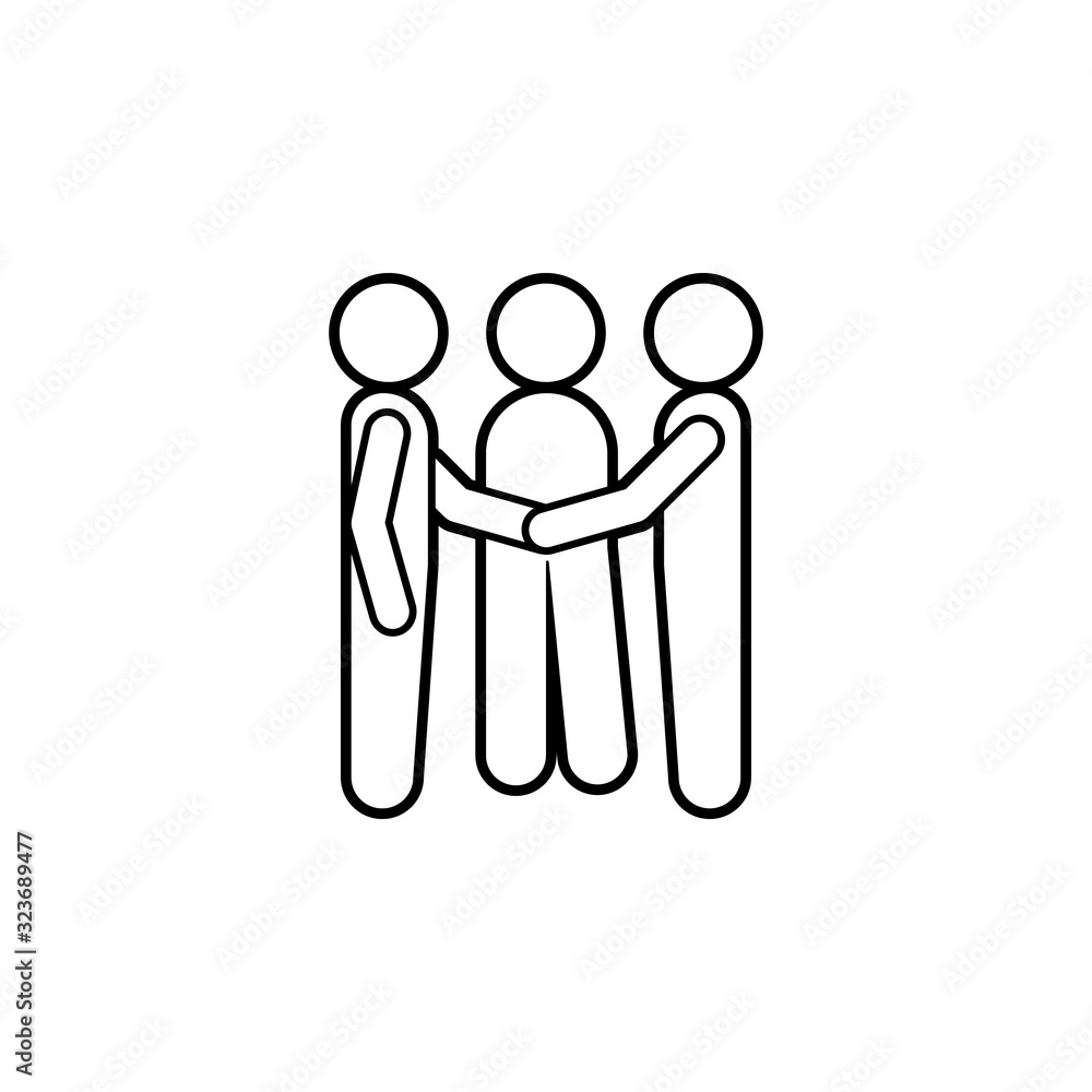 to reconcile two people icon. Simple thin line, outline vector of ...
