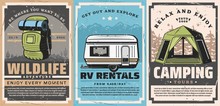 Vintage Forest Camping Poster Free Stock Photo - Public Domain Pictures
