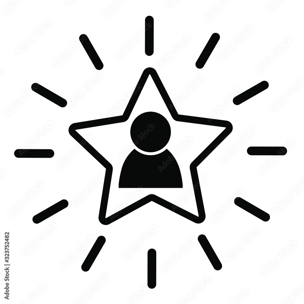 Vetor Employee of the month icon, talent award illustration ...