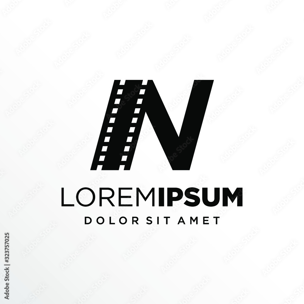 Initial Letter N with Filmstrip Logo Design Stock Vector | Adobe Stock