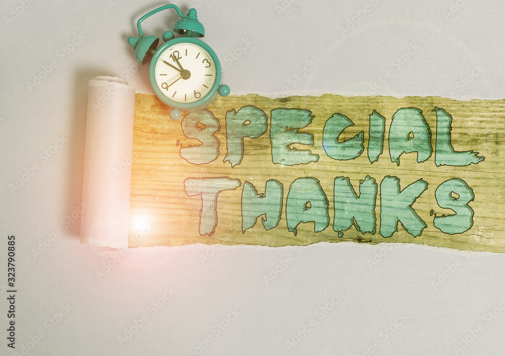 Text sign showing Special Thanks. Business photo showcasing expression ...