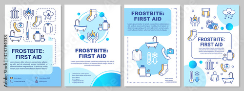 Frostbite first aid, low temperature effect brochure template. Flyer ...