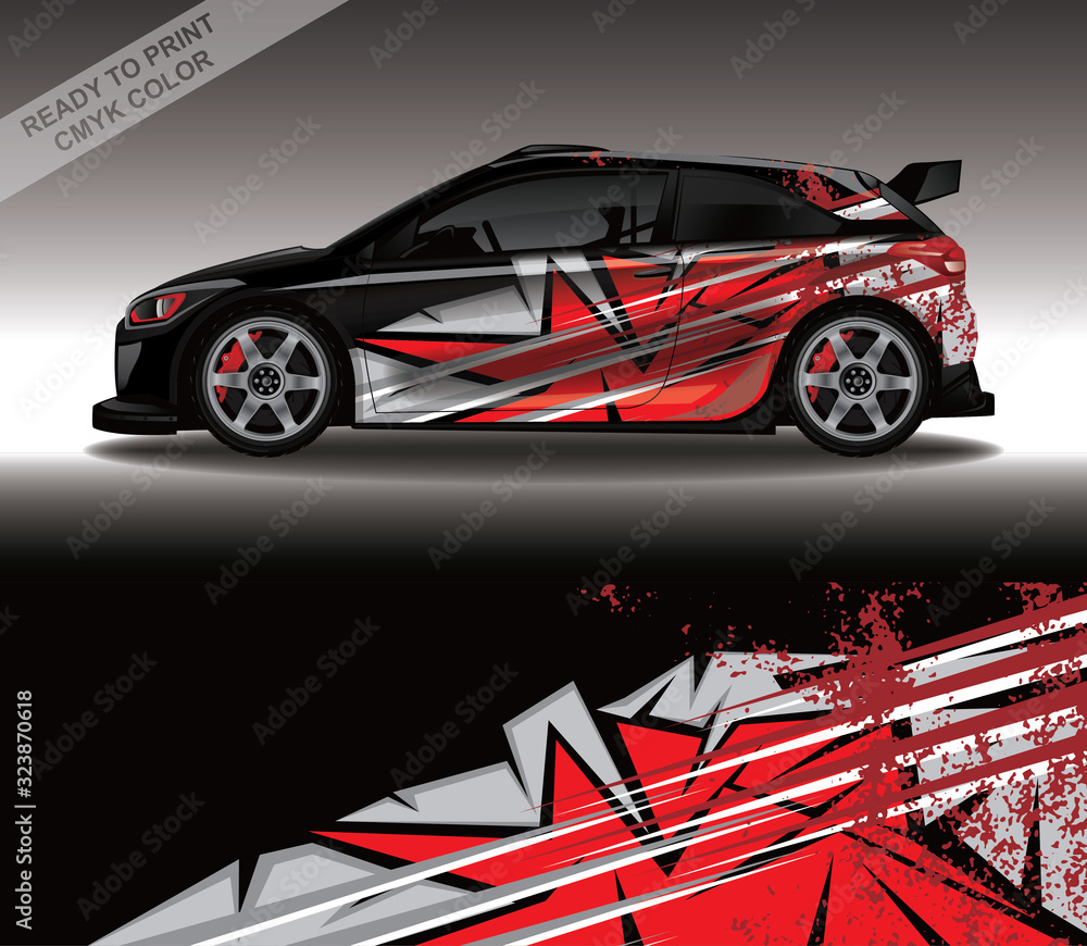 Vector de Stock Car wrap decal design vector, custom livery race rally ...