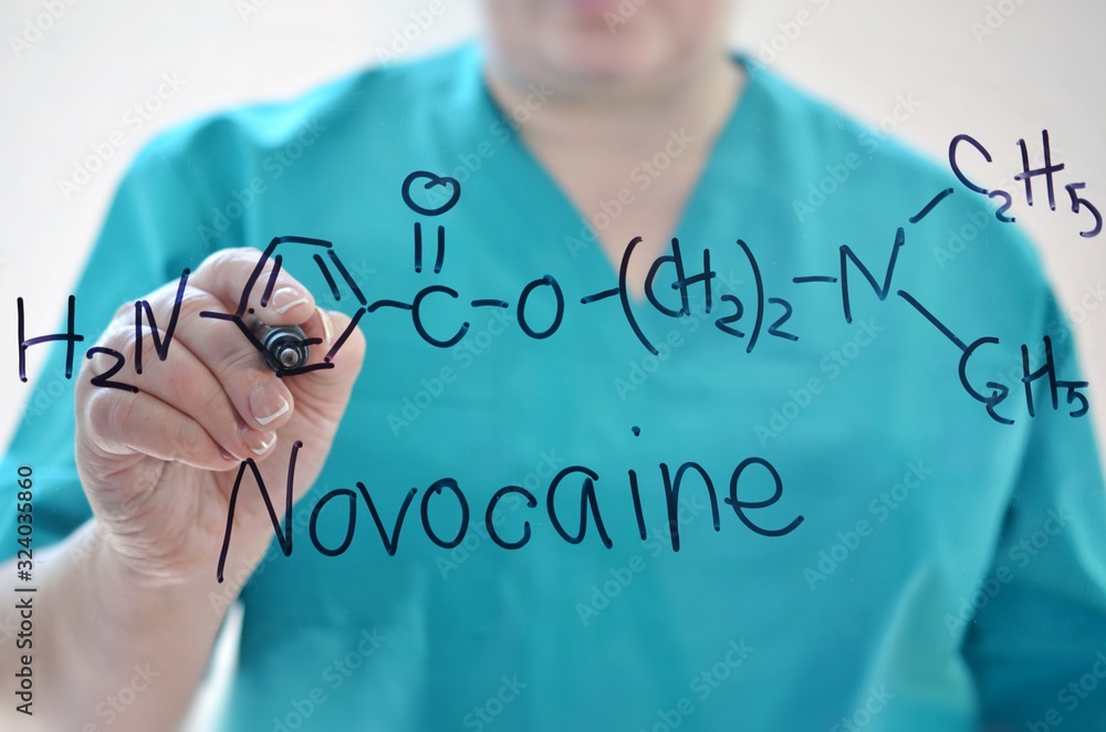 Chemical formula of Novocain. Stock Photo | Adobe Stock