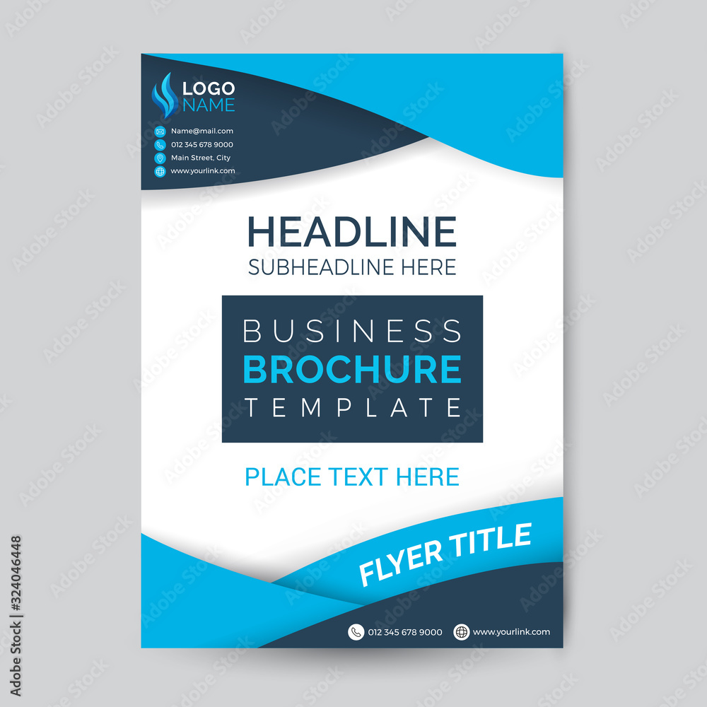 Flyer template. Brochure for business, annual report, education ...