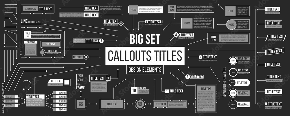 Creative vector illustration of callouts titles, lower third for ...