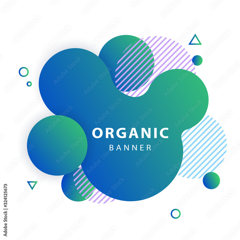 Layered fluid blue blobs. Design template for logo, flyer or ...