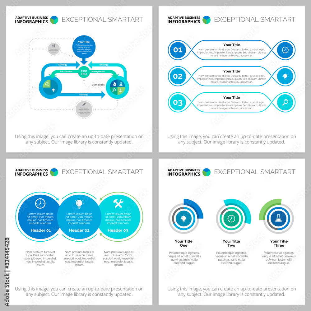 Set of graphic business infographic charts. Can be used for workflow ...