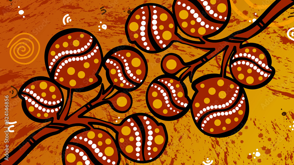 Aboriginal Tree, An illustration based on aboriginal style of ...