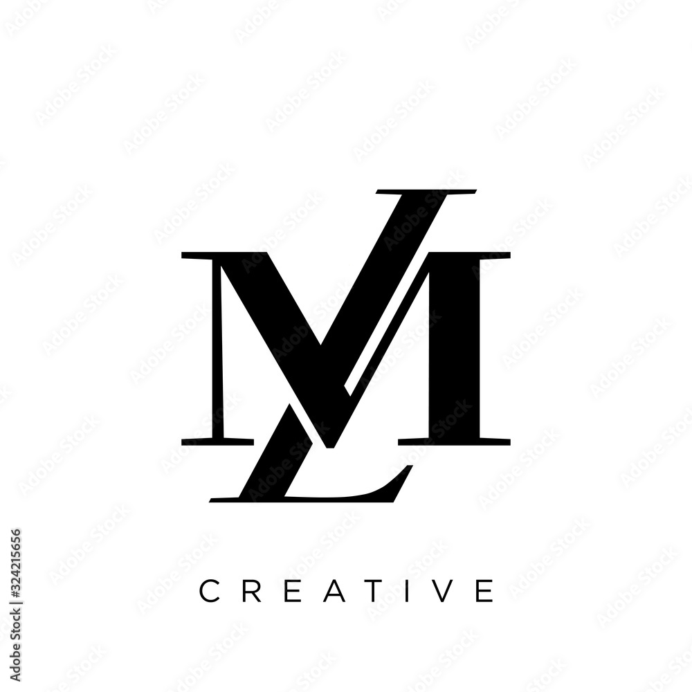 ml logo design vector icon Stock Vector | Adobe Stock