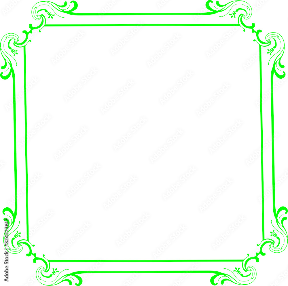 Green border frame vector vintage Stock Vector | Adobe Stock
