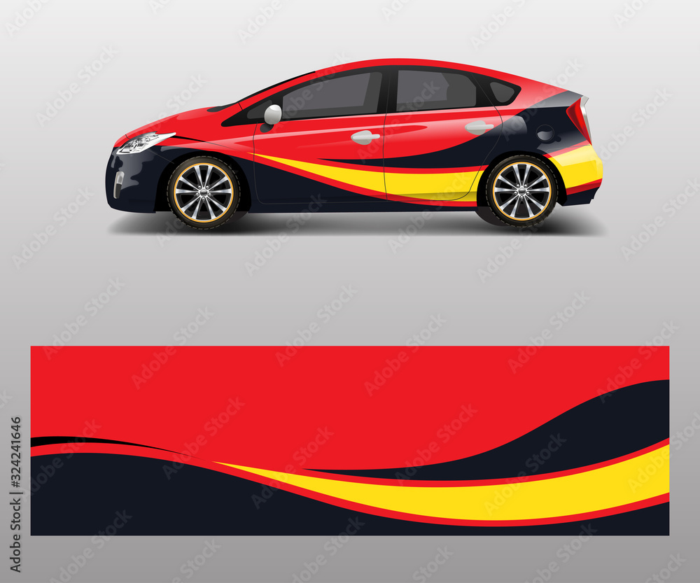Car decal graphic vector wrap vinyl sticker. Graphic abstract wave ...
