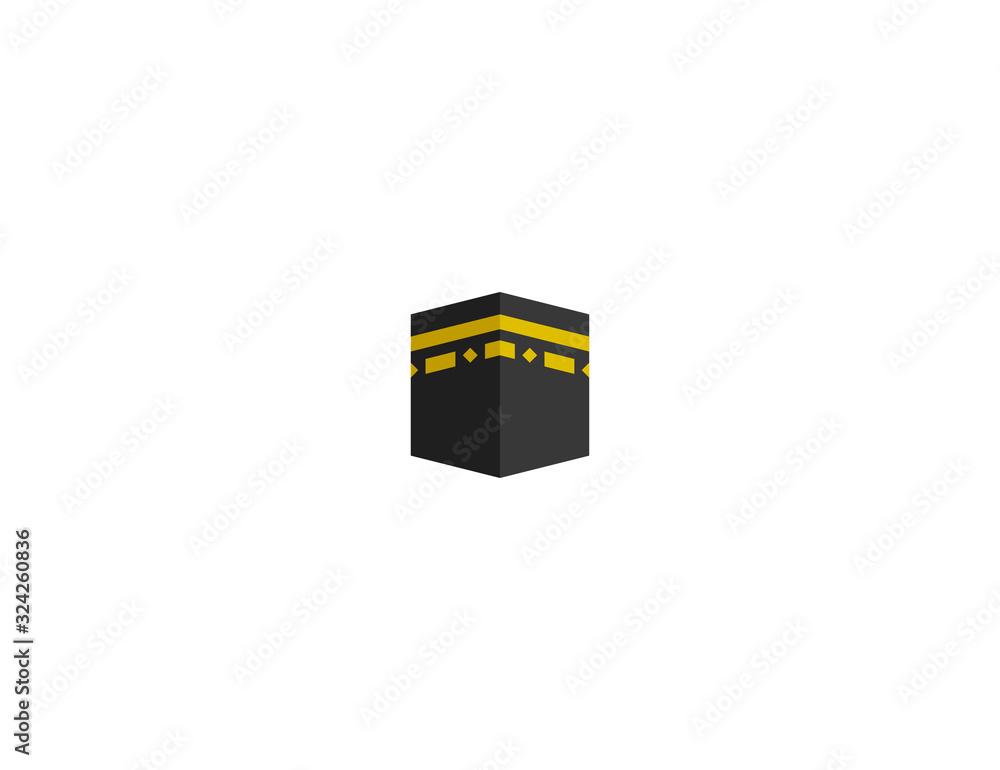 Kaaba vector flat icon. Isolated Kaaba Mecca emoji illustration ...