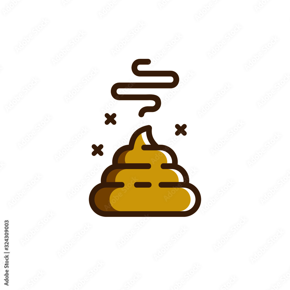Bunch of shit icon in trendy line style. vector image. Stinky Dog Poop ...