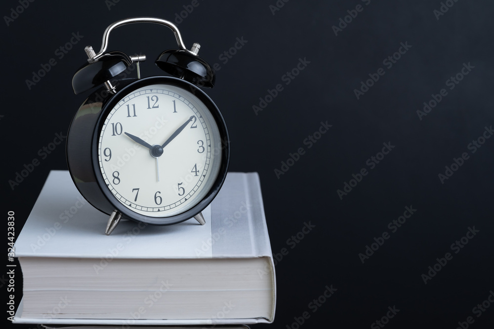 Time for reading, concentration in study or educational concept, black ...