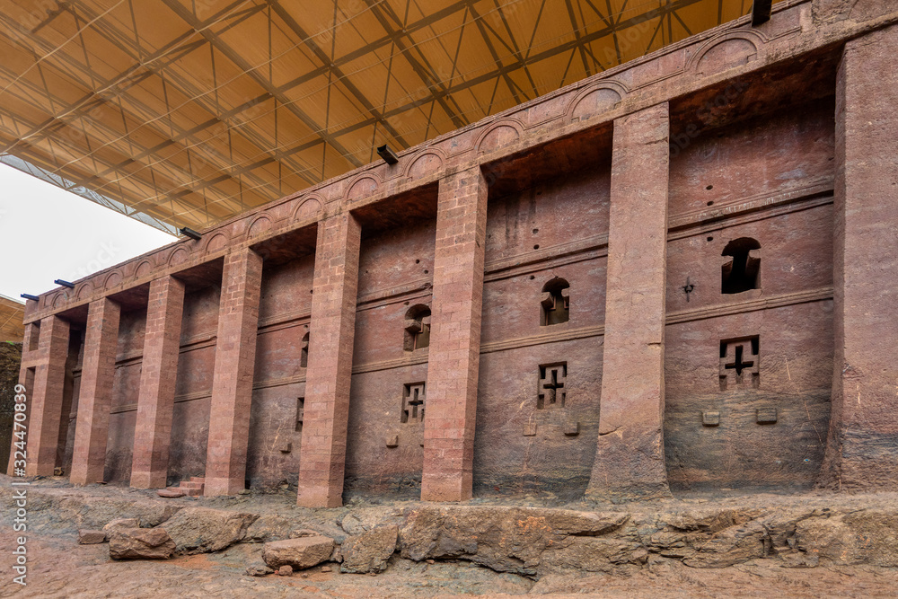 Orthodox underground monolith church carved into rock. UNESCO World ...