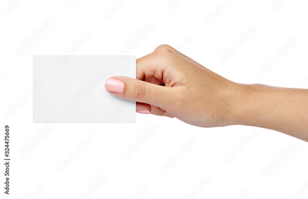 note paper card blank sign hand holding Stock Photo | Adobe Stock