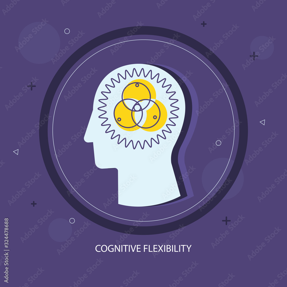 Cognitive flexibility icon concept with human head Stock Vector | Adobe Stock
