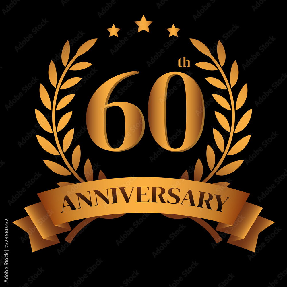 60th golden anniversary logo Stock Vector | Adobe Stock