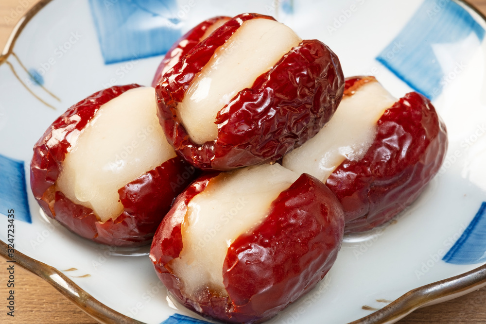 Taiwan delicious dessert - Xin Tai Ruan (red dates stuffed with sticky ...