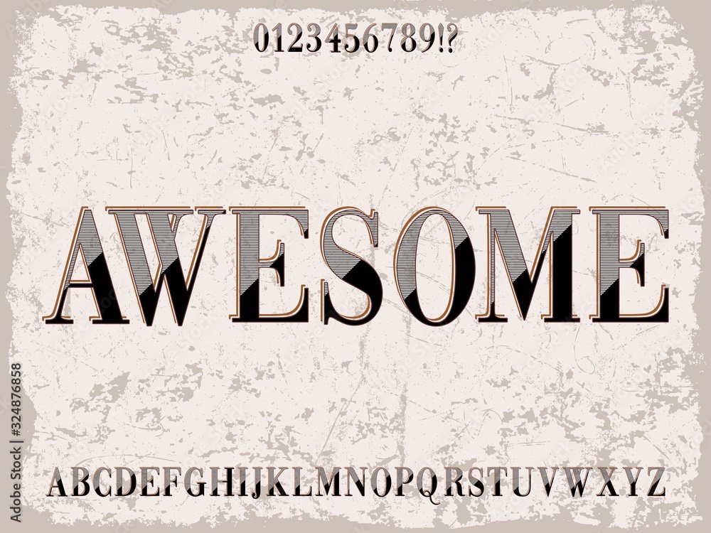 Font.Shadow Effect. alphabet.Typeface.Script.Handcrafted handwritten ...