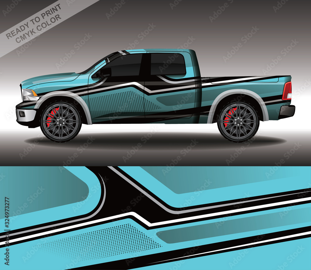 Car wrap decal design vector, custom livery race rally car vehicle ...