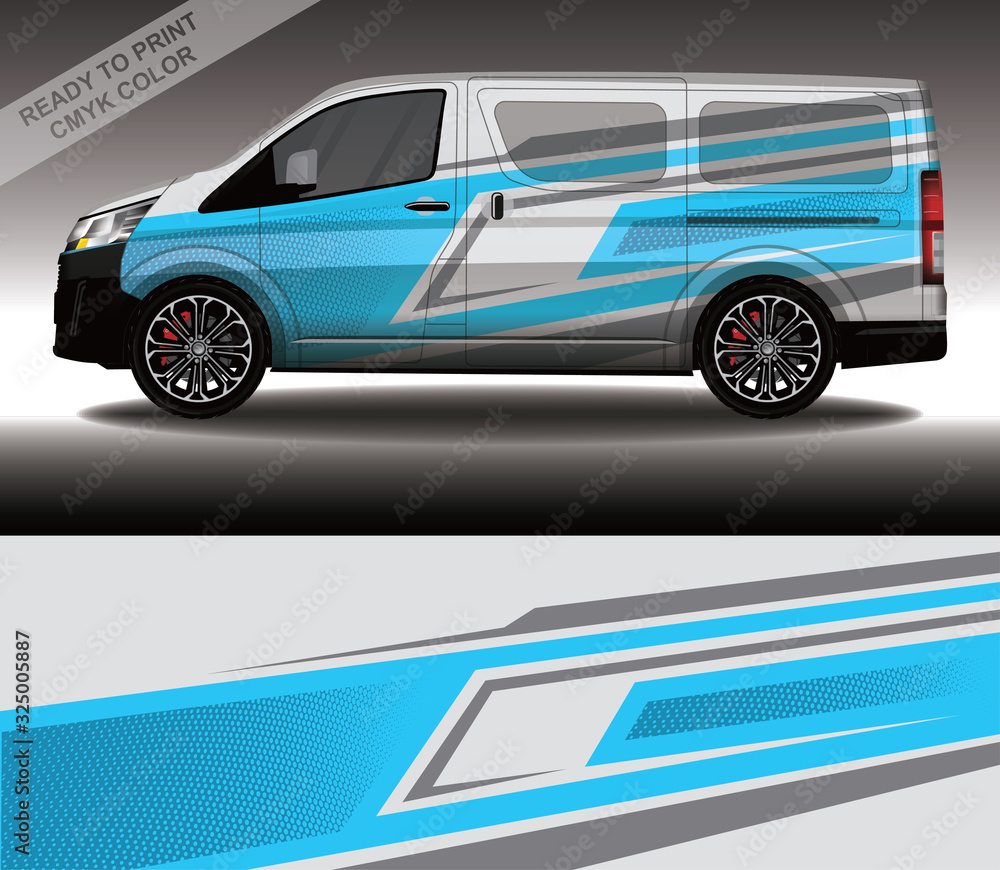 Car wrap decal design vector, custom livery race rally car vehicle ...