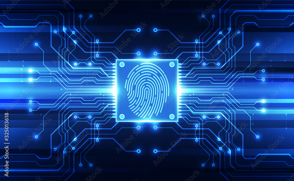 Image vectorielle Stock Fingerprint integrated in a printed circuit ...