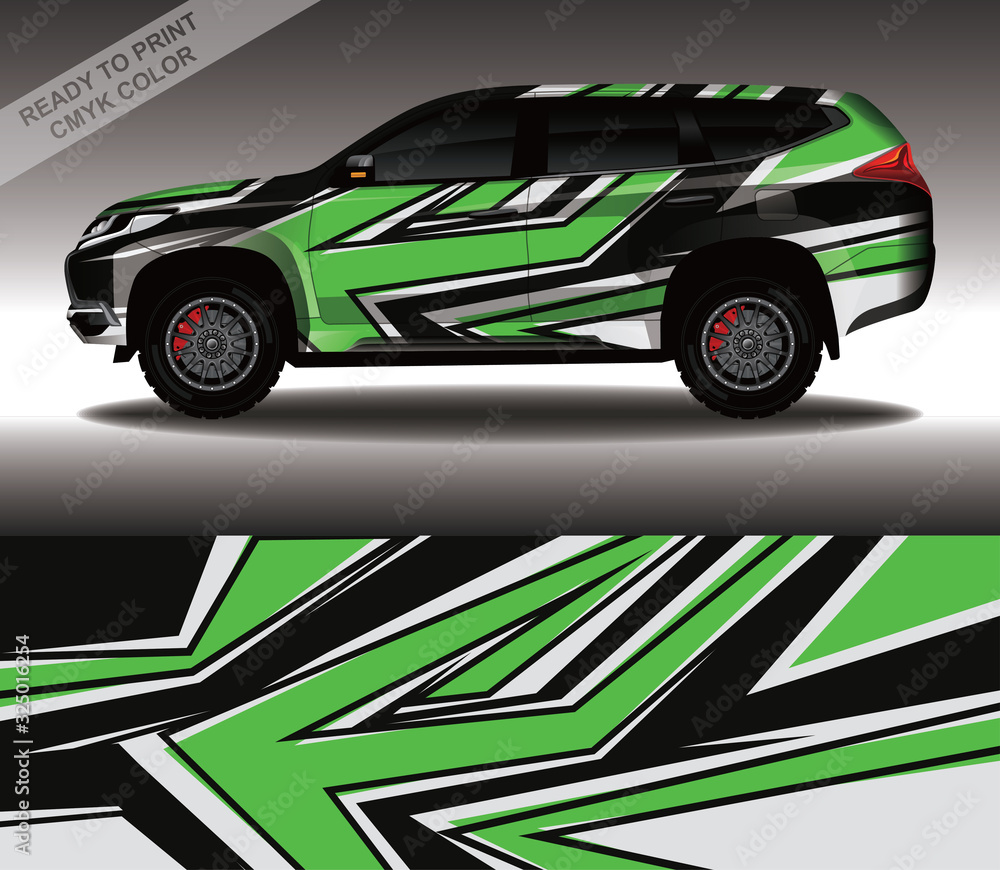 Car wrap decal design vector, custom livery race rally car vehicle ...