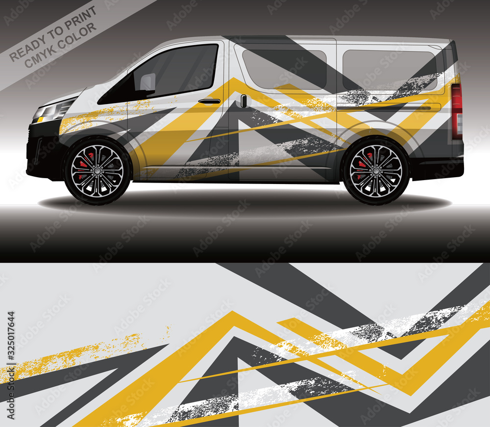 Car wrap decal design vector, custom livery race rally car vehicle ...