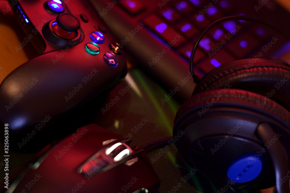 Gamesir g3s video game controller and Bloody p93 gaming mouse on office ...