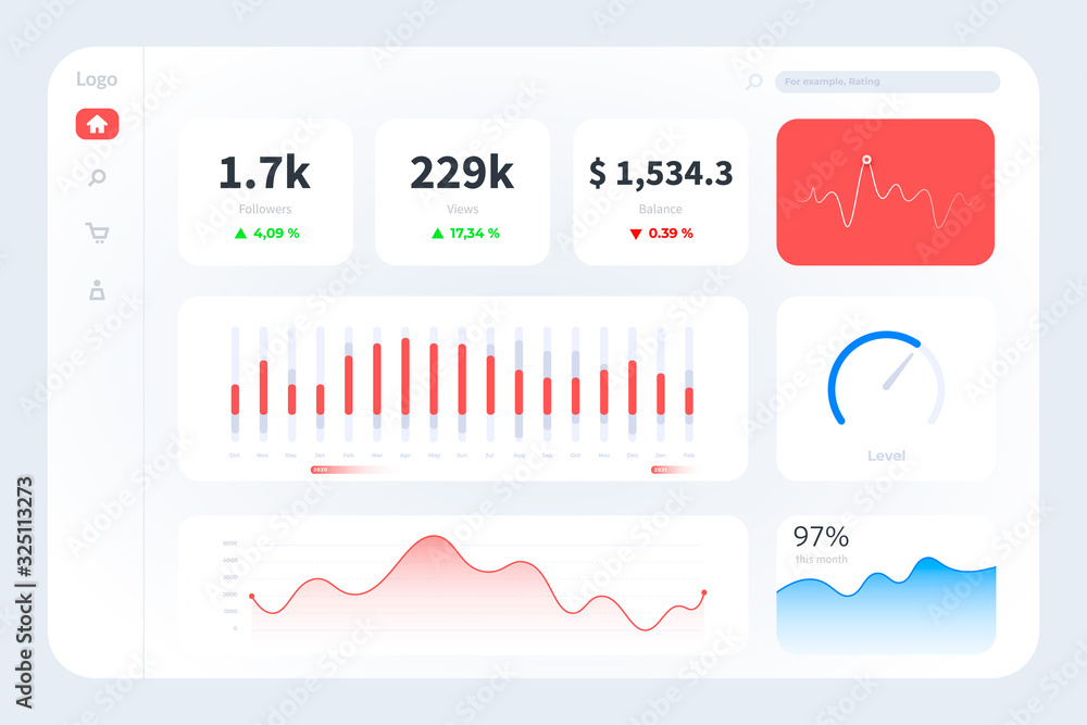 Technology user interface, ui infographics digital illustration. Admin ...