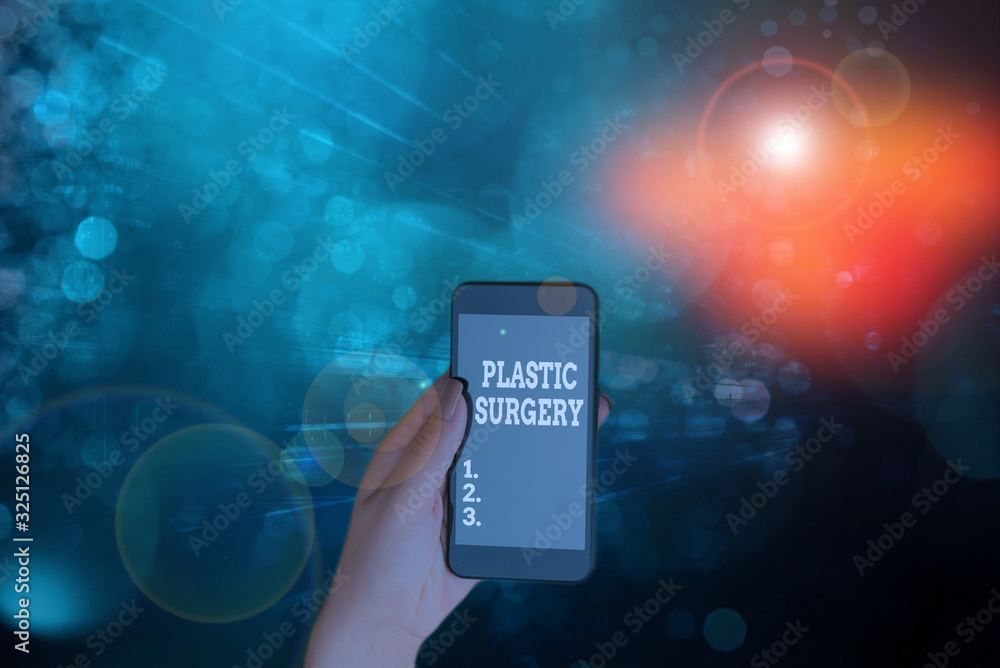 Word writing text Plastic Surgery. Business photo showcasing repairing ...