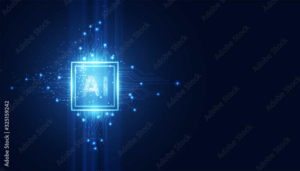 Abstract technology Ai computing concept working data of Artificial intelligence and futuristic ...