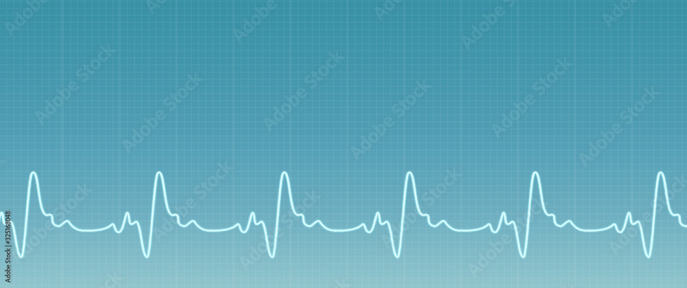 Blue background with ecg line. Illustration of the ecg waves activity ...