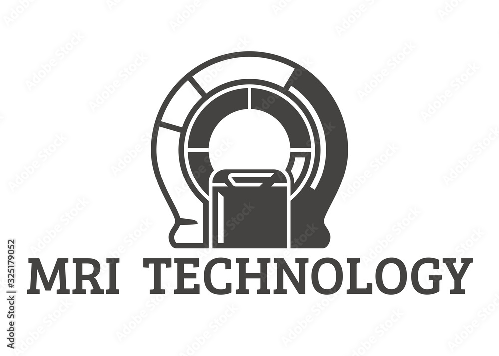 MRI technology monochrome logo with sample text Stock Vector | Adobe Stock