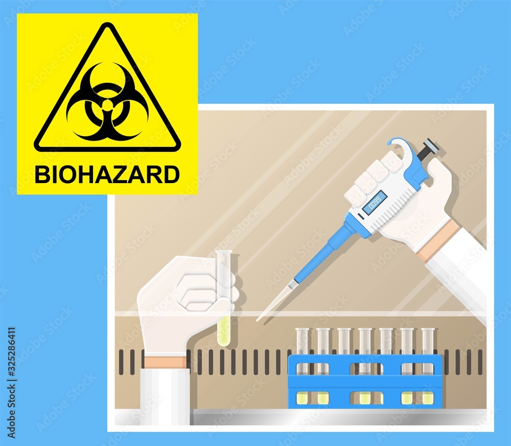 Vector de Stock Virus protect drug risk bag safe waste test danger ...