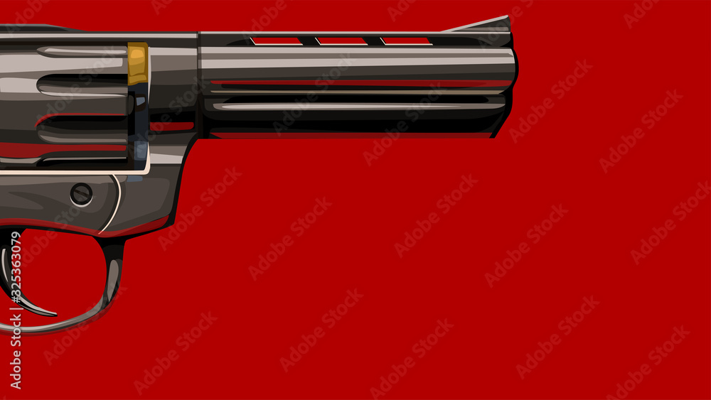new classic revolver on red Stock Vector | Adobe Stock