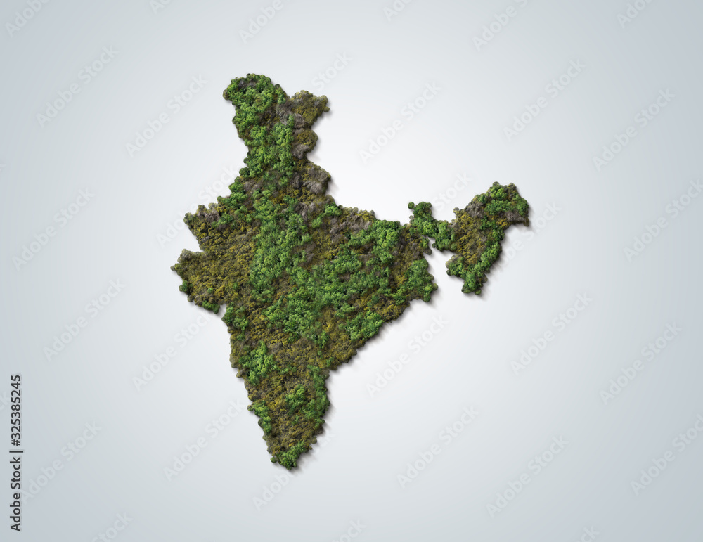 Green India-India map green concept. trees shape of India map isolated ...
